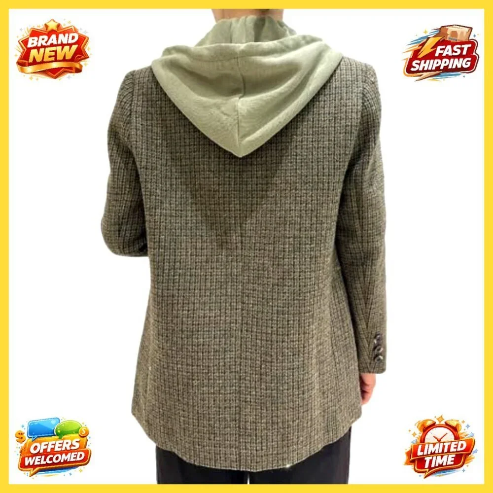 Jackets & Coats | Oversized Hooded Blazer Jacket Doublebreasted Wool ...